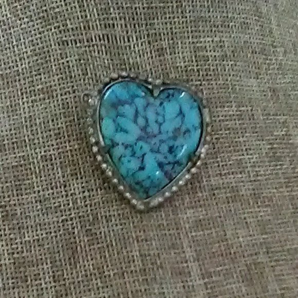 Jewelry | Turquoise Heart Brooch | Poshmark